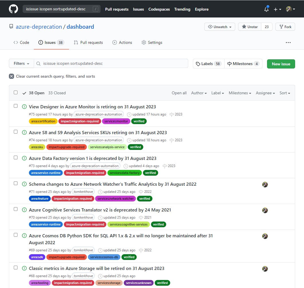 Announcing Azure Deprecation Notices Announcing Azure Deprecation Notices